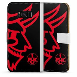 DeinDesign Handyhülle Offizielles Lizenzprodukt 1.FCK Dauerkarte, Samsung Galaxy S8 Hülle Handy Flip Case Wallet Cover Handytasche Leder, weiß