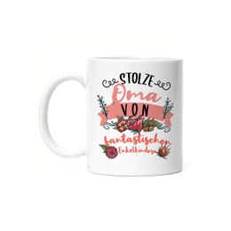 Hey!Print Tasse Stolze Oma von fantastischen Enkelkindern Tasse Lustig Mutter Muttertag Spruch Geschenk Omi Großmutter