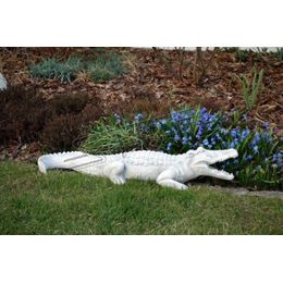 JVmoebel Skulptur Garten Dekoration Krokodil Terrasse Stein Figuren Figur Statue