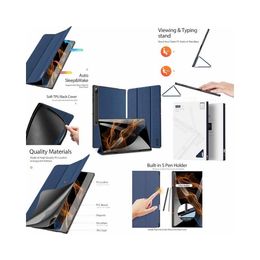 Wigento Tablet-Hülle Für Samsung Galaxy Tab S8 Ultra Tasche Blau Hülle Etuis Design DUX DUCIS Smart Cover Case Schutz Kappe aufstellen