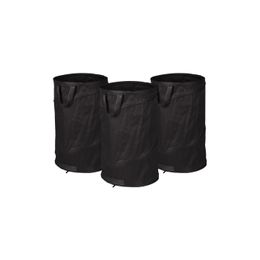 Relaxdays Gartensack 3er Set Pop Up Laubsack 160 L schwarz