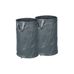 Relaxdays Gartensack 2er Set Pop Up Laubsack 120 L grau