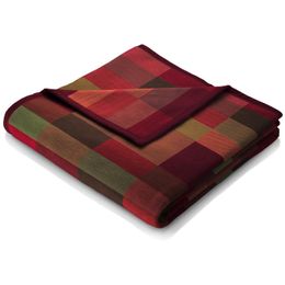 Biederlack Wohndecke Color Squares - red