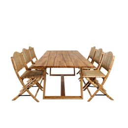 ebuy24 Garten-Essgruppe Plankton Gartenset Tisch 100x220cm und 6 Stühle Ca