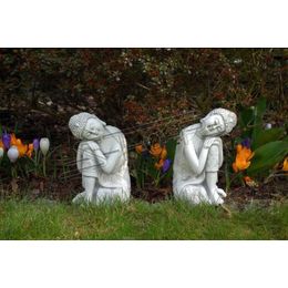 JVmoebel Skulptur Buddha Skulptur in Steinoptik. Skulptur für Garten und Wohnbereich