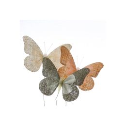 MARELIDA Dekofigur Deko Schmetterlinge am Draht Tischdeko Frühling Hochzeit Ostern 3St. (3 St)