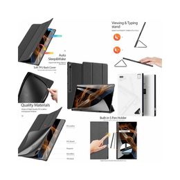 Wigento Tablet-Hülle Für Samsung Galaxy Tab S8 Ultra Tasche Schwarz Hülle Etuis Design DUX DUCIS Smart Cover Case Schutz Kappe aufstellen