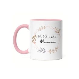 Hey!Print Tasse Weltbeste Mama Tasse Liebe Blumenmotiv Geschenkidee Muttertag Geburtstag