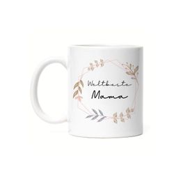 Hey!Print Tasse Weltbeste Mama Tasse Liebe Blumenmotiv Geschenkidee Muttertag Geburtstag