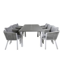 ebuy24 Garten-Essgruppe Albany Gartenset Tisch 90x152/210cm und 6 Stühle V