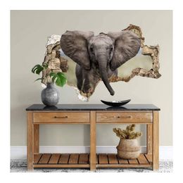 K&L WALL ART K&L Wall Art Wandtattoo »3D Wandtattoo Aufkleber van Duijn Safari Tierfotografie Baby Elefant Afrika