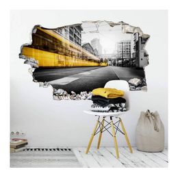 K&L WALL ART K&L Wall Art Wandtattoo 3D Wandtattoo Berlin Friedrichstrasse Heimat Wandsticker gelb schwarz