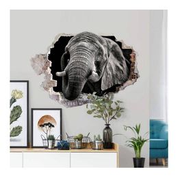K&L WALL ART K&L Wall Art Wandtattoo 3D Wandtattoo Meermann Safari Tiere Afrikanischer Elefant Fotografie