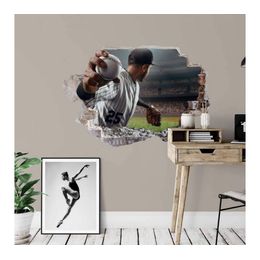 K&L WALL ART K&L Wall Art Wandtattoo 3D Wandtattoo Sport Kinderzimmer Baseball Saison Spieler im Stadion