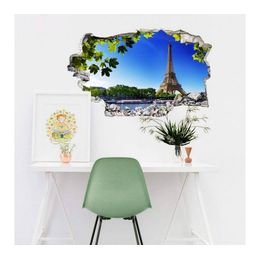 K&L WALL ART K&L Wall Art Wandtattoo 3D Wandtattoo Aufkleber Städtereise Frankreich Sommer in Paris Wandsticker