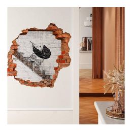 K&L WALL ART K&L Wall Art Wandtattoo 3D Wandtattoo Aufkleber Banksy Graffiti Straßenkunst Baby Kinderwagen