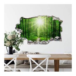 K&L WALL ART K&L Wall Art Wandtattoo 3D Wandtattoo sonniger Wald Natur Bambuswald Spaziergang Sunny Forest