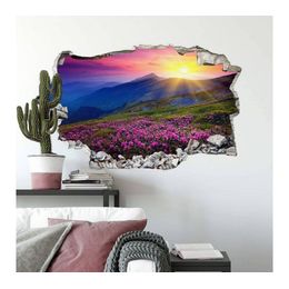 K&L WALL ART K&L Wall Art Wandtattoo 3D Wandtattoo Badezimmer Feng Shui Deko bunter Sommer Sonnenaufgang