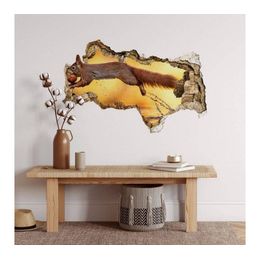 K&L WALL ART K&L Wall Art Wandtattoo 3D Wandtattoo Aufkleber van Duijn Waldtiere Eichhörnchen im Sprung