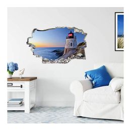 K&L WALL ART K&L Wall Art Wandtattoo 3D Wandtattoo Aufkleber Leuchtturm Meerblick Wandsticker Wellness Küste