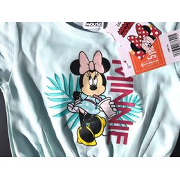 Disney Minnie Mouse Sommerkleid 2x MINNIE MOUSE Kleid Mädchenkleid Sommerkleid Mini Maus Türkis und gestreift Mädchen 2 3 4 5 6 7 8 9 10 Jahre Gr. 98 104 110 116 128