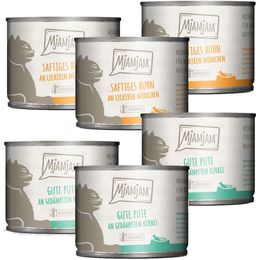 MjAMjAM Monopaket I mit Huhn&Pute Katzen-Nassfutter Alleinfuttermittel 6x200g