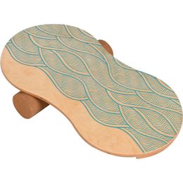 body coach Balanceboard Woodboard II, Balancebrett aus mehrlagigen Ahornholz, Rolle aus Kork, braun