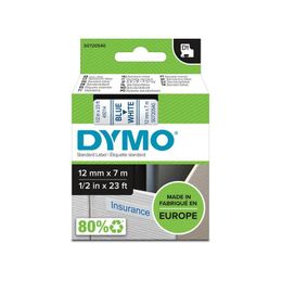 Dymo Original D1-Etikettenband | blau auf weiß | 12 mm x 7 m | selbstklebendes Schriftband | für LabelManager-Beschriftungsgerät