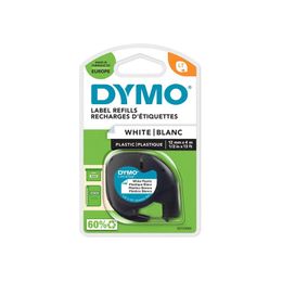 Dymo Original LetraTag Etikettenband| schwarz auf weiß | 12 mm x 4 m | selbstklebendes Kunststoff Schriftband | für LetraTag-Beschriftungsgerät