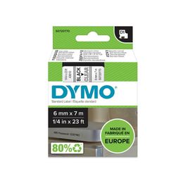 Dymo Original D1-Etikettenband | schwarz auf transparent | 6 mm x 7 m | selbstklebendes Schriftband | für LabelManager-Beschriftungsgerät