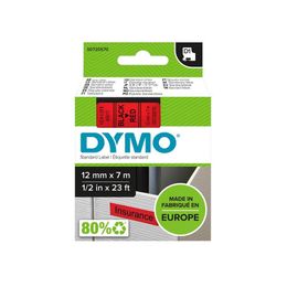 Dymo Original D1-Etikettenband | schwarz auf rot | 12 mm x 7 m | selbstklebendes Schriftband | für LabelManager-Beschriftungsgerät