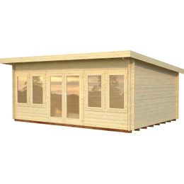 Palmako Gartenhaus Lisa, BxT: 578x447 cm, (Set), 19,4 m², mit Fußboden im Gartenhaus, beige