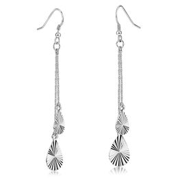 Materia Paar Ohrhänger Damen Tropen Anhänger lang 79mm SO-223, 925 Sterling Silber, silberfarben