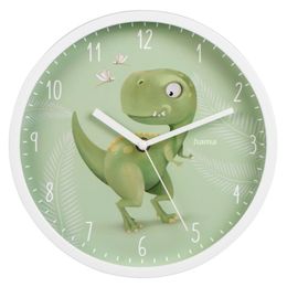 Hama Kinder-Wanduhr "Happy Dino", Ø 25 cm, geräuscharm