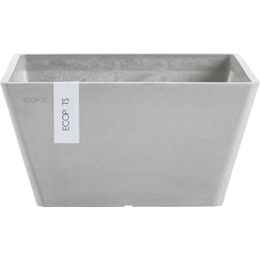 Ecopots Blumentopf BERLIN White Grey, BxTxH: 25x25x12,8 cm, grau|weiß