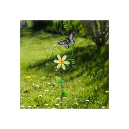 MARELIDA Gartenstecker Blume Schmetterling Terrasse Deko Beet Blumentopf Pflanzenstecker (1-St)