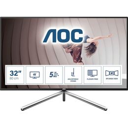 AOC U32U1 LCD-Monitor (80 cm/31,5 ", 3840 x 2160 px, 4K Ultra HD, 5 ms Reaktionszeit, 60 Hz, IPS), schwarz|silberfarben