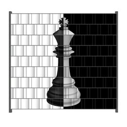 Wallario Sichtschutzstreifen Schachfigur schwarz-weiß