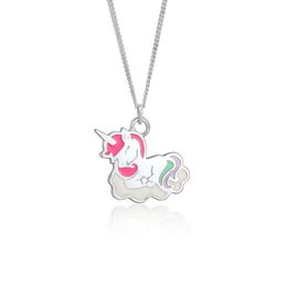 Elli Kette mit Anhänger Kinder Einhorn Wolke Emaille 925 Silber