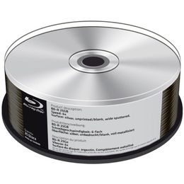 MediaRange Blu-ray-Rohling 25 MediaRange Rohlinge Blu-ray BD-R silver blank 25GB 6x Spindel