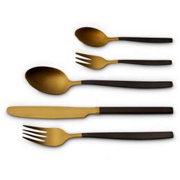 ECHTWERK Besteck-Set Positano Due (20-tlg), 4 Personen, Edelstahl 18/10, Tafelbesteck, PVD beschichtet, zweifarbig (Gold/Black), goldfarben|schwarz