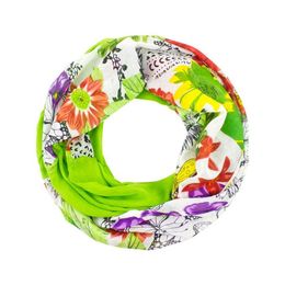 Sunsa Modeschal Damen Loop Schal. 100% Baumwolle Schlauchschal. Loopschal mit Blumen Design. Damen Accessoires: Rundschals