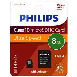 Philips Philips Micro SDHC Karte 8GB Speicherkarte UHS-I U1 Class 10 Speicherkarte