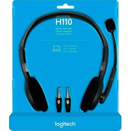 Logitech Headset H110 Audio Klinke Stereo mit Mikrofon schwarz 981-000271 Headset