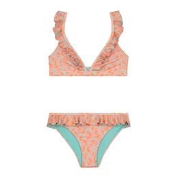 Shiwi Bikini 'BELLA' M&auml;dchen Gr&ouml;&szlig;e 164 blau / pastellblau / dunkelorange / pink