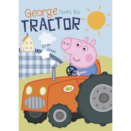 Peppa Pig Kinderdecke Peppa Wutz George Fleecedecke Warm Kuscheldecke Traktor 140 x 100cm