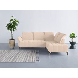 Inosign Ecksofa Fresh L-Form, Federkern, wahlweise Kopfteilverstellung und motorischer Vorziehsitz, beige