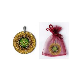Adelia´s Adelia´s Amulett Anhänger 925 Silber Bernstein Talisman, Triskelion - Spiritualität und Entwicklung, gelb