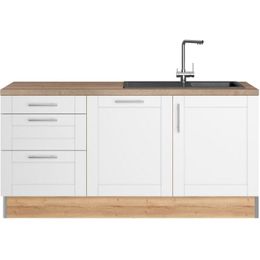 Optifit Küche Ahus, 180 cm breit, wahlw.mit E-Geräten, Soft Close Funktion, MDF Fronten, weiß