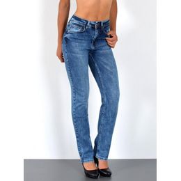 ESRA Straight-Jeans G700 High Waist Straight Fit Jeans Damen